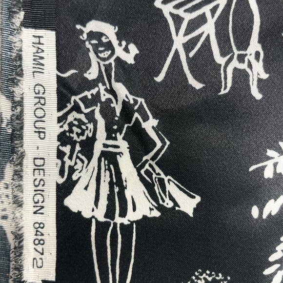 Vintage | Other | Vintage Hamil Group Fabric 84872 Black White Mod Line ...